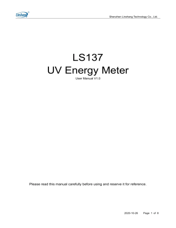 Linshang LS137 UV Energy Meter User Manual | Manualzz