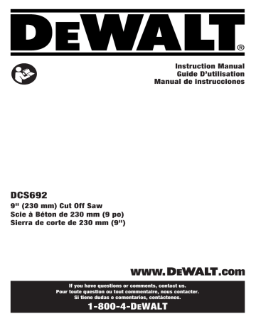 Dewalt DCS692 Cut Off Saw Instruction manual | Manualzz