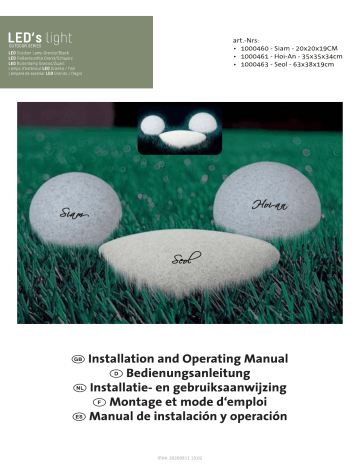 LED Light LED Stone Garden Lamp Instruction manual | Manualzz