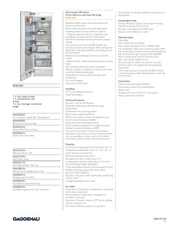 Gaggenau RF461306 Vario Freezer 400 series Owner’s Manual | Manualzz