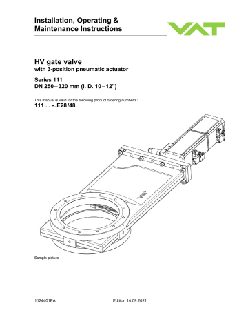 VAT 11148-CE48 11.1 HV Gate Valve Owner's Manual | Manualzz