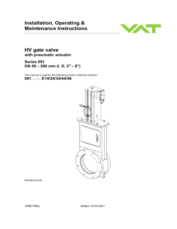 VAT 09144-PE44 09.1 HV Gate Valve Owner's Manual | Manualzz