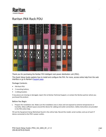 Raritan PX4 Quick Setup guide | Manualzz