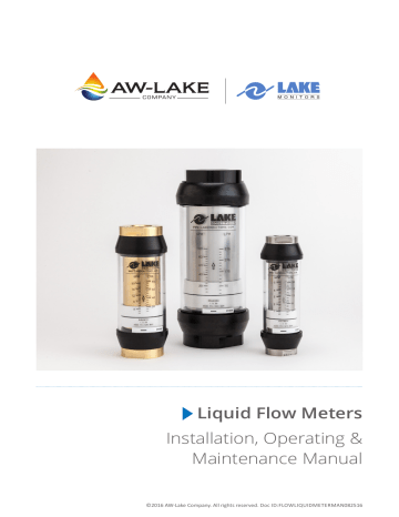 AW Gear Meters AW-Lake Variable Area Flow Monitors Manual | Manualzz