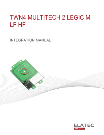 Elatec TWN4 MultiTech 2 LEGIC M LF HF Integration Manual | Manualzz
