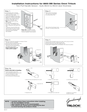 Gainsborough Trilock Omni Installation instructions | Manualzz