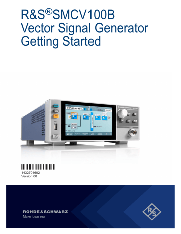 Rohde&Schwarz SMCV100B Getting Started | Manualzz