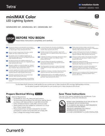 Tetra miniMAX 24V Colors LED Signage Installation Guide | Manualzz