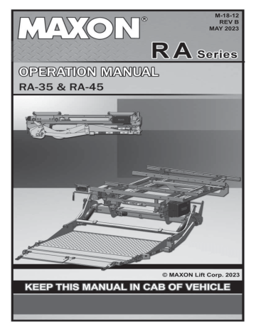 Maxon RA SLIDELIFT® Operation Manual | Manualzz