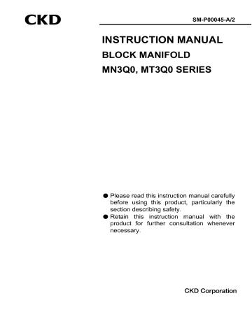 CKD MN3Q0_MT3Q0 Series User Manual | Manualzz