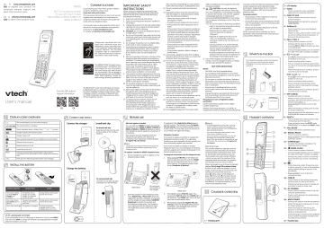 VTech IS8101 Accessory Handset User's manual | Manualzz