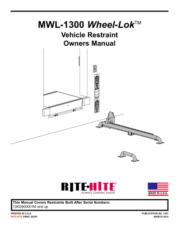 Rite-Hite Manual Wheel Lok Owner's Manual | Manualzz