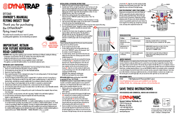 DynaTrap DT1260 Series Flying Insect Trap Owner's Manual | Manualzz