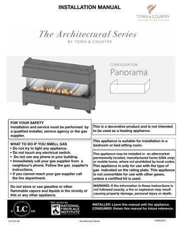 Town & Country Fireplaces Panorama Installation Manual | Manualzz