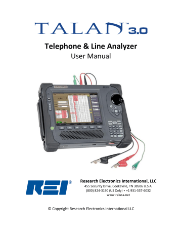 REI TALAN 3.0 Telephone and Line Analyzer Owner’s Manual | Manualzz