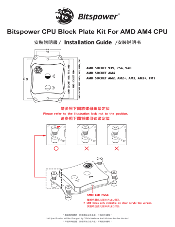 Bitspower BP-CPUPKAM4 インストールガイド | Manualzz
