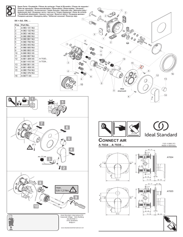 Ideal Standard A7034 Connect Air Brausearmatur Unterputz Installation ...