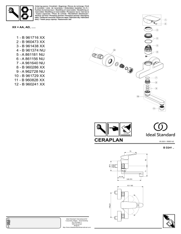 Ideal Standard BD241 Ceraplan Basin mixer exposed Installation Guide ...