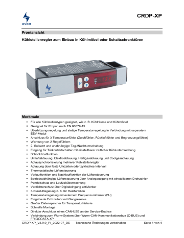 WURM CRDP-XP Produktinformation | Manualzz
