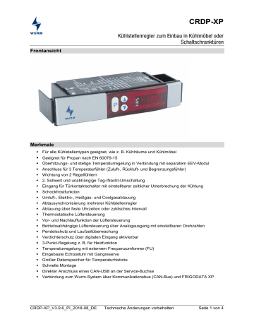 WURM CRDP-XP Produktinformation | Manualzz