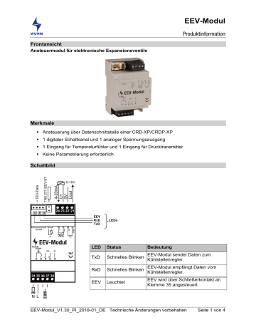 WURM EEV-Modul Produktinformation | Manualzz