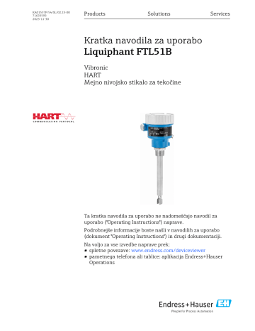 Endres+Hauser KA Liquiphant FTL51B quick guide | Manualzz