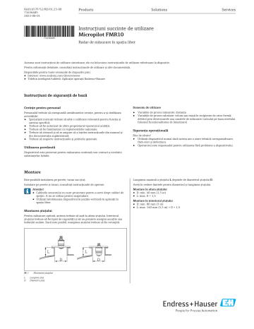 Endres+Hauser KA Micropilot FMR10 quick guide | Manualzz