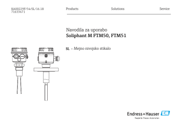 Endres+Hauser Soliphant M FTM50, FTM51 quick guide | Manualzz