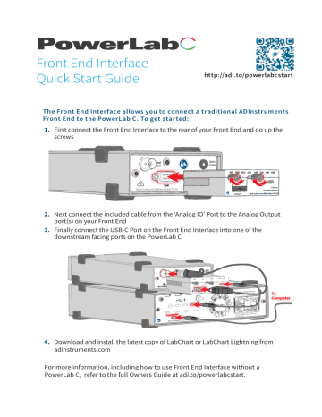 ADInstruments C Series Front End Interface Quick Start Guide | Manualzz
