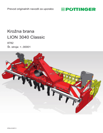 Pottinger LION 3040 CLASSIC Power harrow Navodila za uporabo | Manualzz
