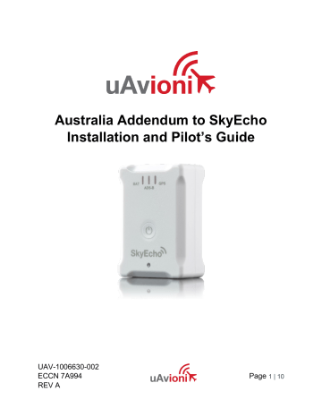 uAvionix SkyEcho Installation Guide | Manualzz