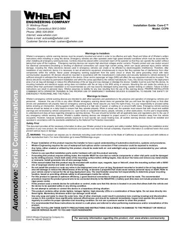 Whelen CCP9 Installation Guide | Manualzz