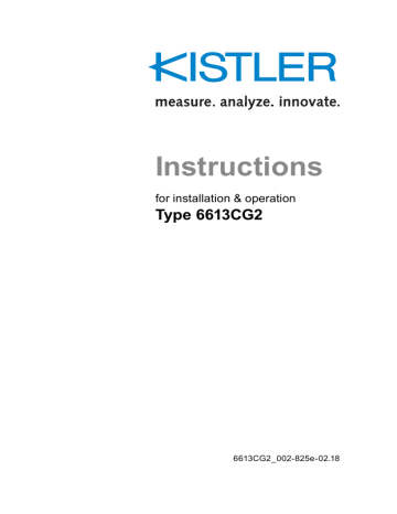 Kistler 6613CG2 Cylinder pressure sensor Quick Start Guide | Manualzz