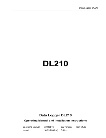 Elster DL210 Operating instructions | Manualzz