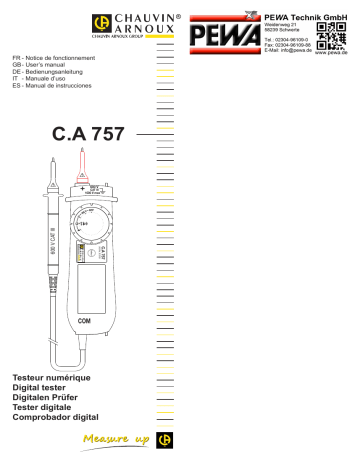 Chauvin-Arnoux CA757 Spannungspr. Miniflex 250mm Bedienungsanleitung ...