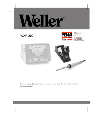Weller C-WXP200 L tkolben 200W Bedienungsanleitung | Manualzz