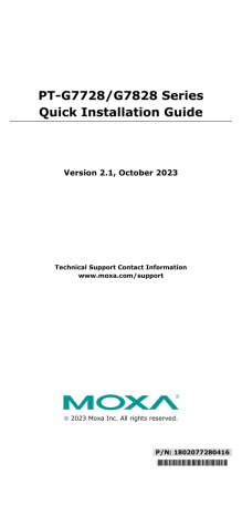 Moxa PT-G7828 Series Quick Install Guide | Manualzz