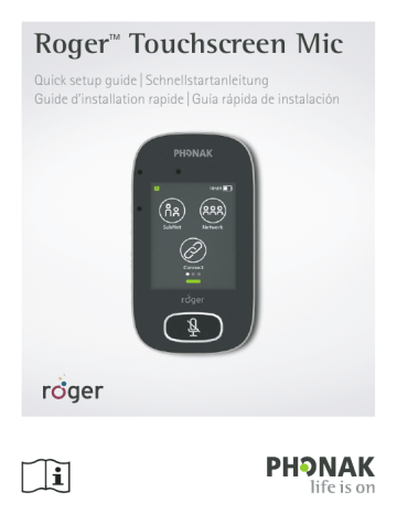 Phonak Roger Touchscreen Mic quick guide | Manualzz