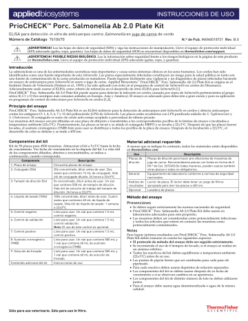 Thermo Fisher Scientific PrioCHECK Porc. Salmonella Ab 2.0 Plate Kit ...