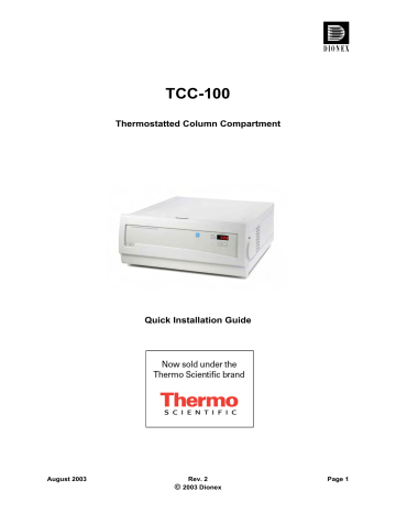 Automated Control by Chromeleon®. Thermo Fisher Scientific TCC-100, TCC ...