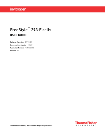 Thermo Fisher Scientific FreeStyle 293-F Cells User Guide | Manualzz