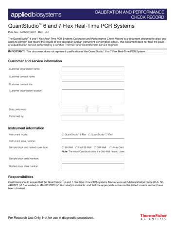Thermo Fisher Scientific QuantStudio 6 and 7 Flex Calibration and ...