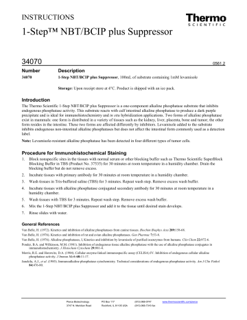 Thermo Fisher Scientific 1-Step NBT/BCIP plus Suppressor User Guide ...