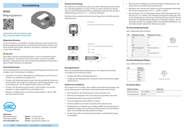 Siko IK360 Inclinometer Quick Start Guide | Manualzz