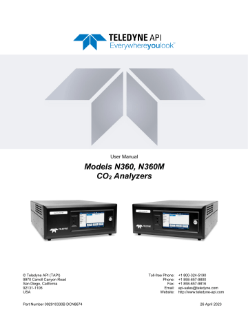 Teledyne API N360; N360M Manual | Manualzz