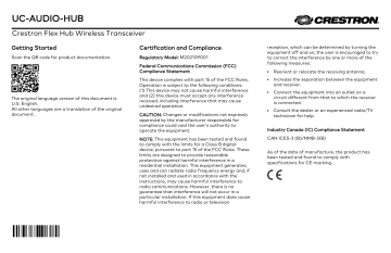 Crestron UC-AUDIO-HUB Product information | Manualzz