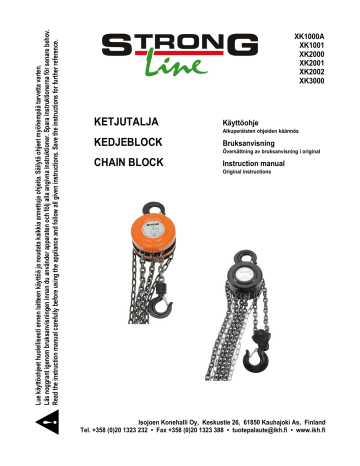 Strongline XK2002 CHAIN BLOCK 3TONX6M Instruction manual | Manualzz