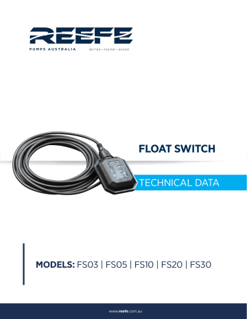 Reefe FS10 Float Switch 10A 10m Instruction manual | Manualzz