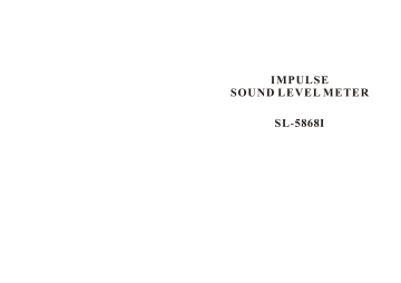 Landtek SL-5868I Impulse Sound Level Meter Manual - Online & Download | Manualzz