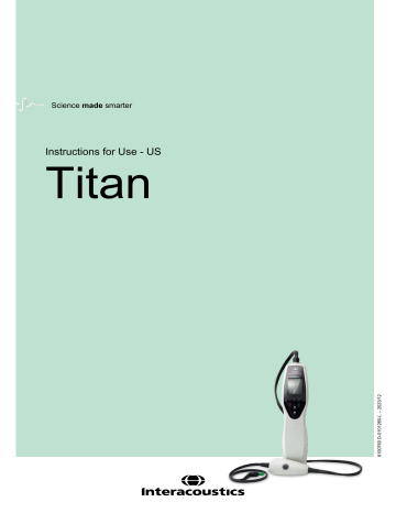 Interacoustics Titan Instructions for use | Manualzz